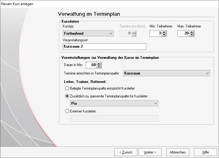 Kursverwaltung - SOVDWAER